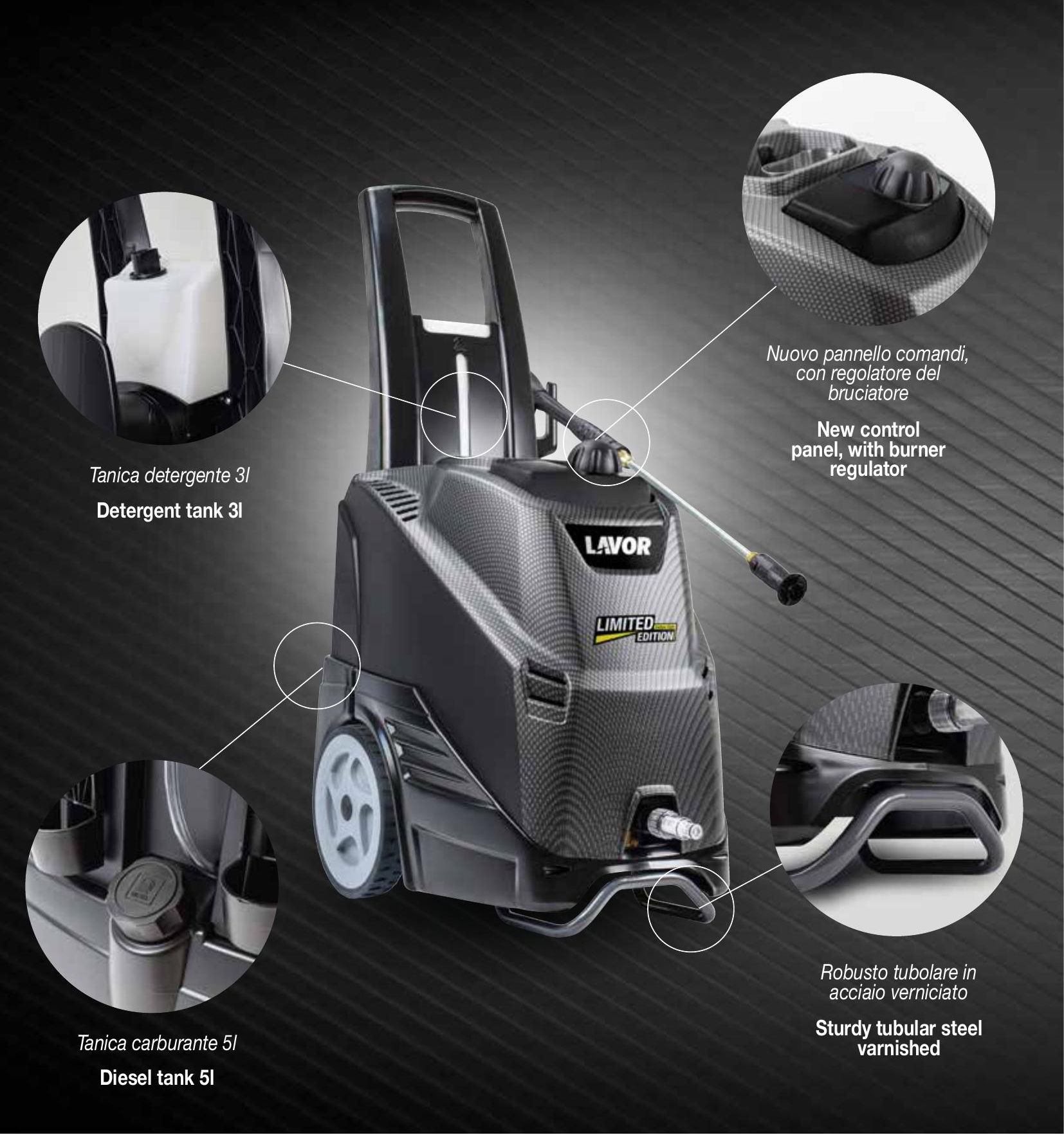 Rio-R PRO Carbon 1208 Ciepłowodna myjka ciśnieniowa (160 bar, 450l/h ...