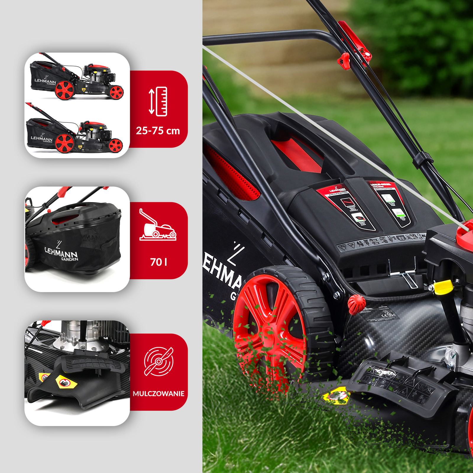 Kosiarka spalinowa z rozrusznikiem LGALM-4053EL (53cm, 70L) Lehmann | Kosiarki \ Kosiarki ...